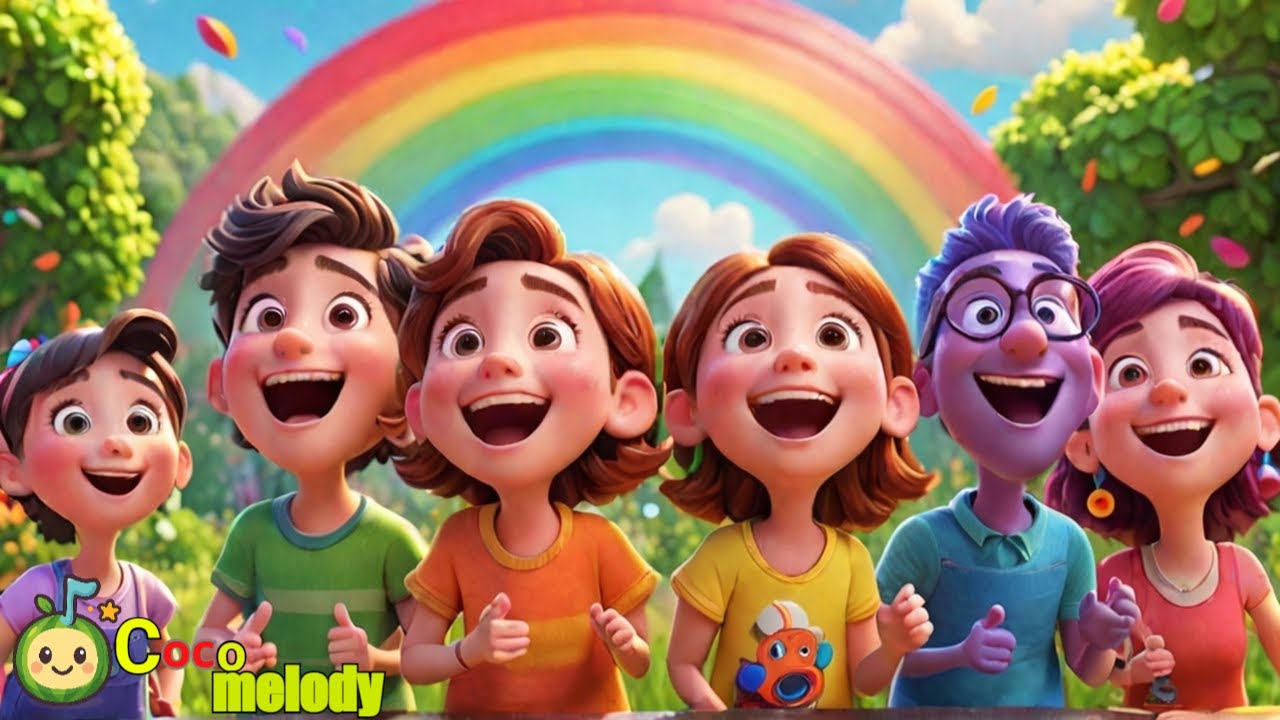 The Rainbow Song🌈|Super Simple Songs | rainbow color song |fun learning ...