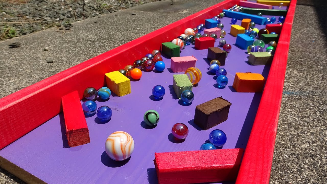 Marble run race ☆ handmade colorful slope & lots of marbles - YouTube