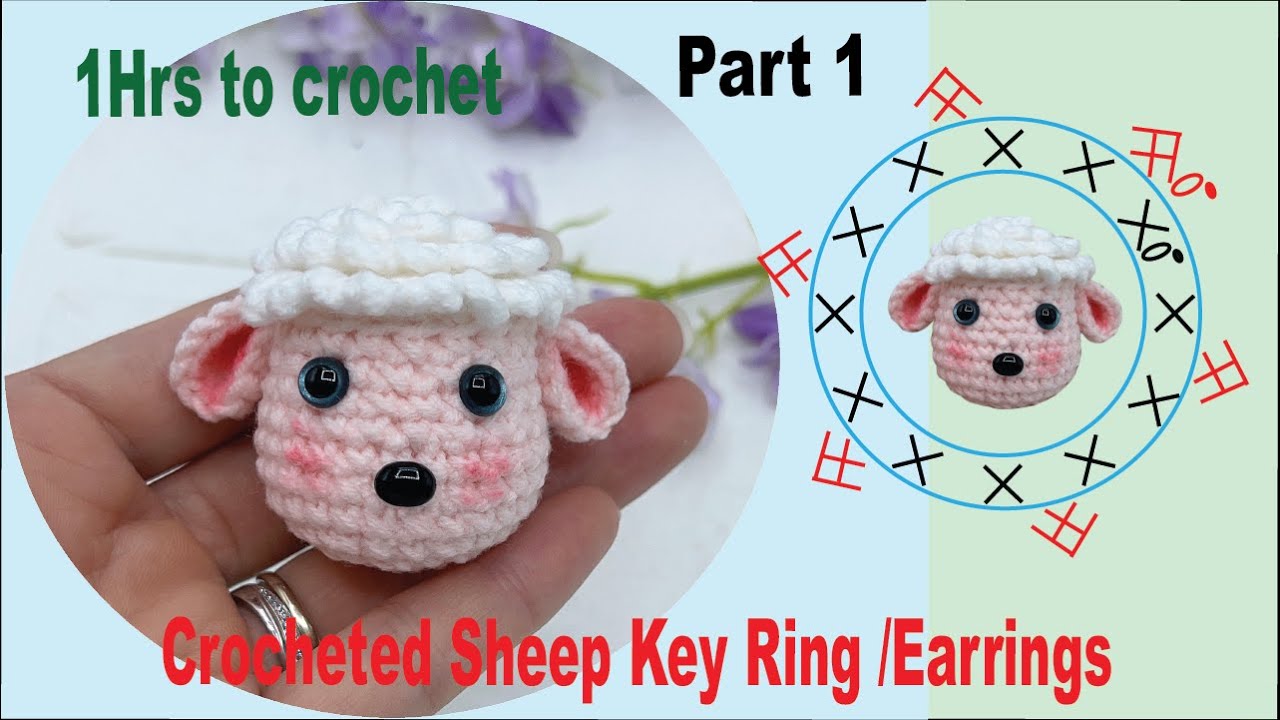 KnitLove HK/Knit/Crochet/How to/Sheep Key Ring/Earrings[Part1]/かぎ針編み/짜다 ...