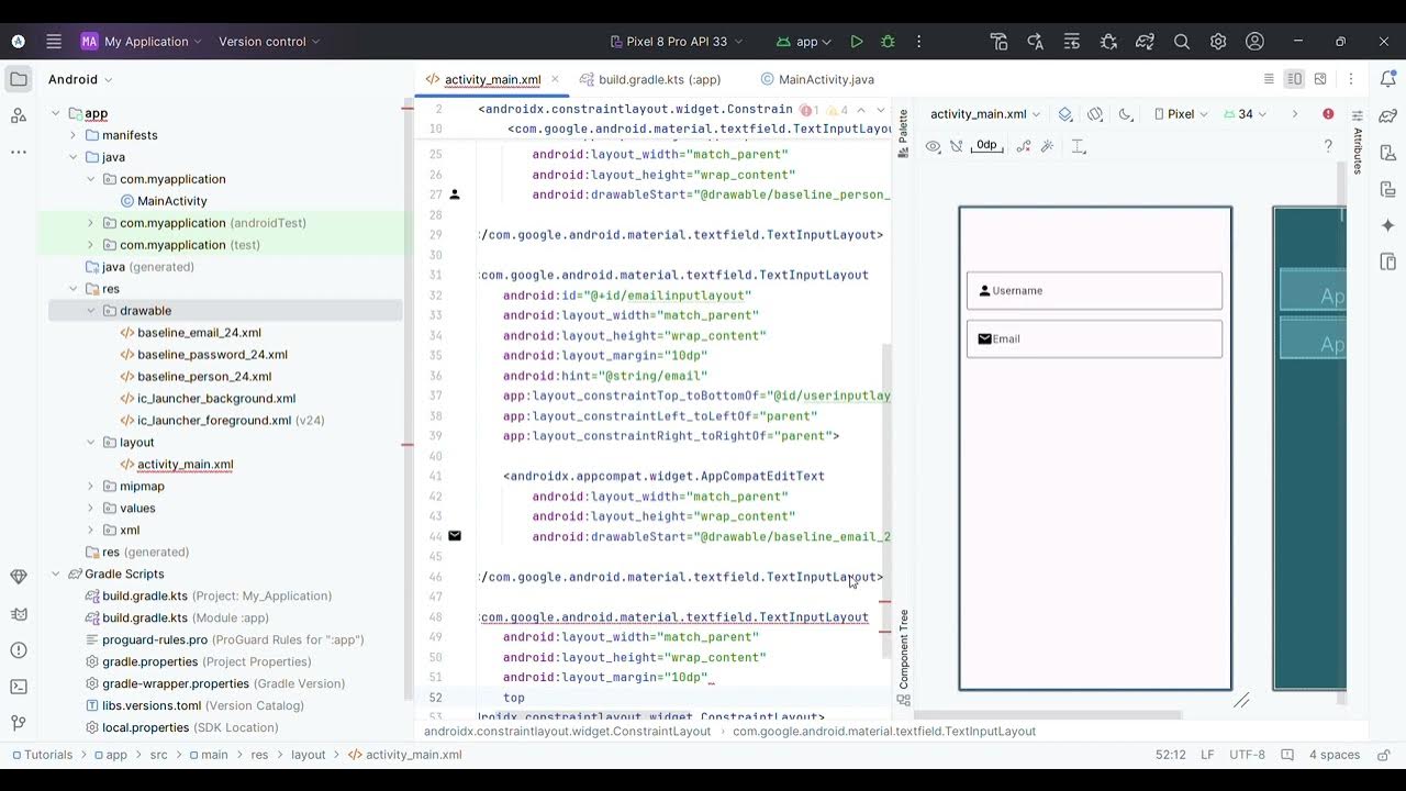 How to create a registration screen with Material Design in Android ...