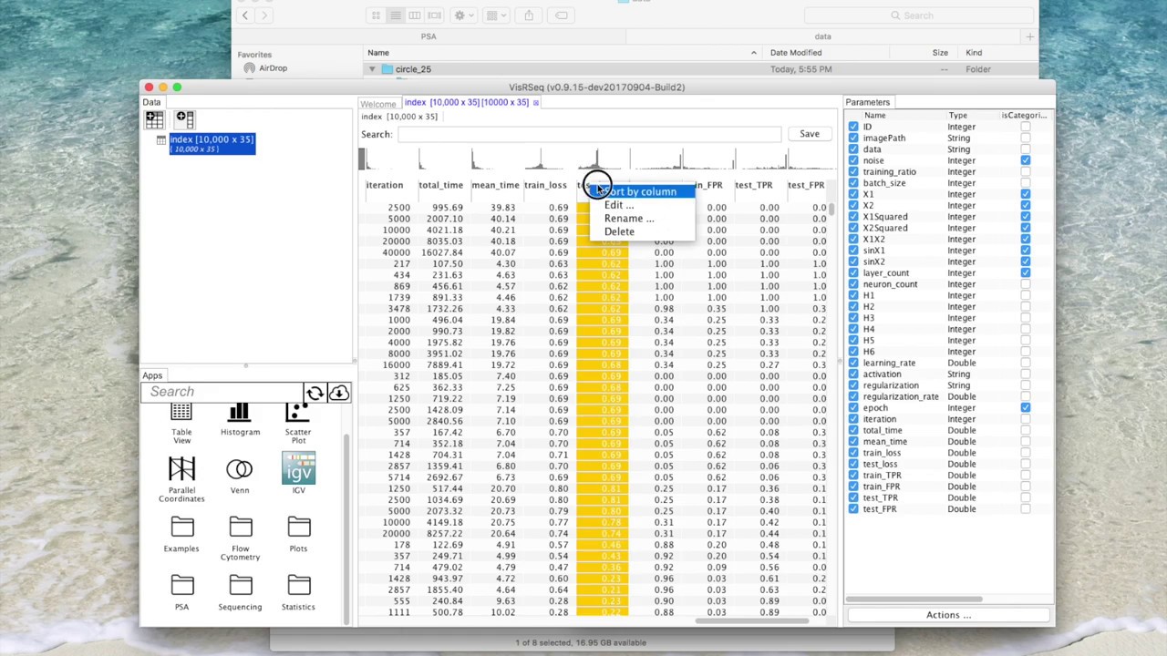 VisR: Browsing Tables (Tensorflow playground data) - YouTube