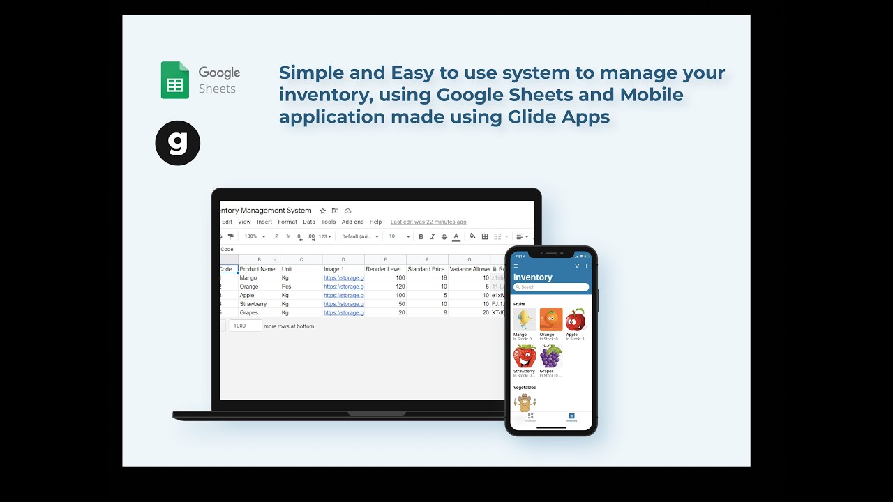 Advanced Inventory Management system using Glide Apps and Google sheets - YouTube