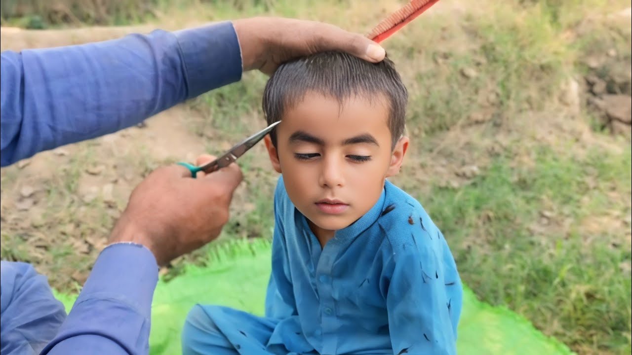 ASMR Makeover Cute Boy Interestingly Getting Hair Cutting With Hand ...