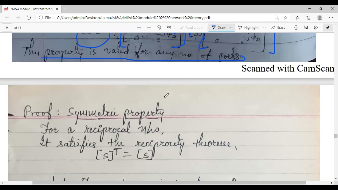 18EC63 M&A lecture 19: Properties of S matrix, Proof of symmetric ...