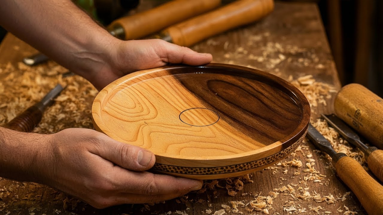 Woodturning - This Wooden Tray Was Totally Unexpected! - YouTube