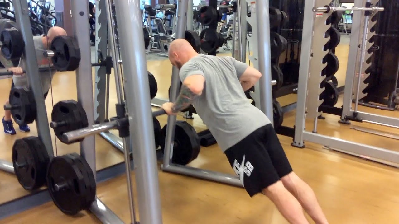 Angled Push Ups (Smith Machine) - YouTube