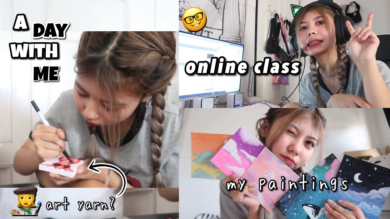 HOME VLOG: online class + paint with me! | Shaina Denniz - YouTube