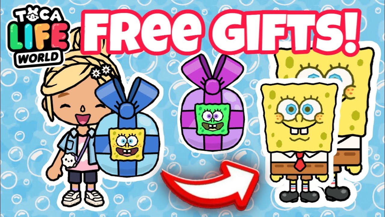 FREE SPONGEBOB Gifts #1 🍍 | SPONGEBOB Furniture pack | Toca life world ...
