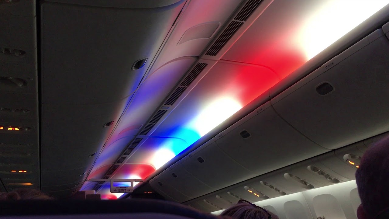 American Airlines Boeing 777-200 LED Cabin Lighting - US Colours - YouTube