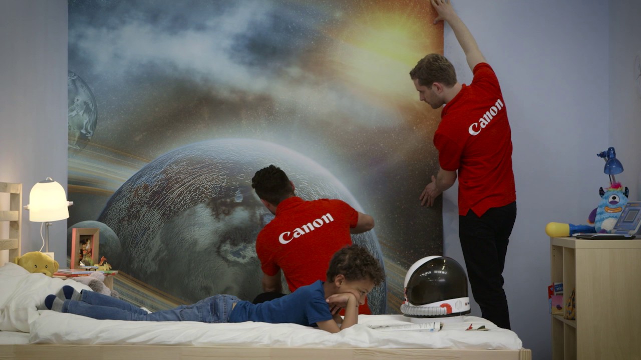 Print your Wallpaper on a Canon Oce ColorWave 700 - YouTube