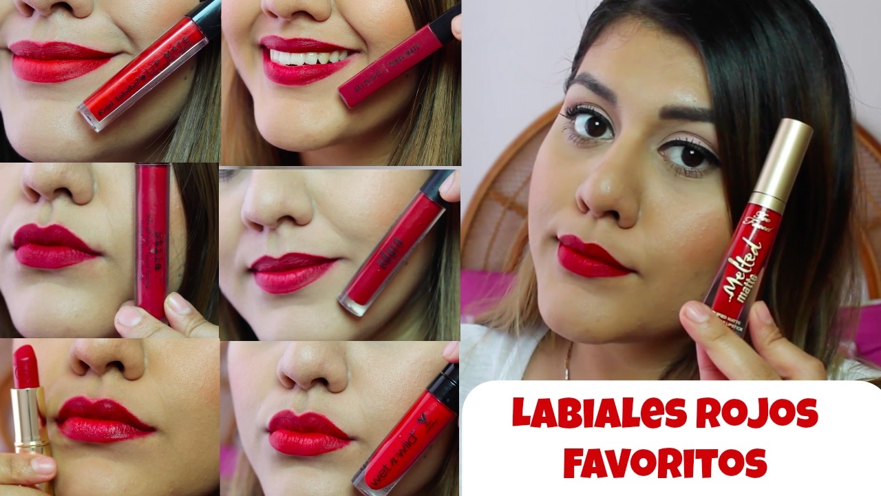 LABIALES ROJOS FAVORITOS / Lip Swatches!/ Vanessa Suárez ♥ - YouTube