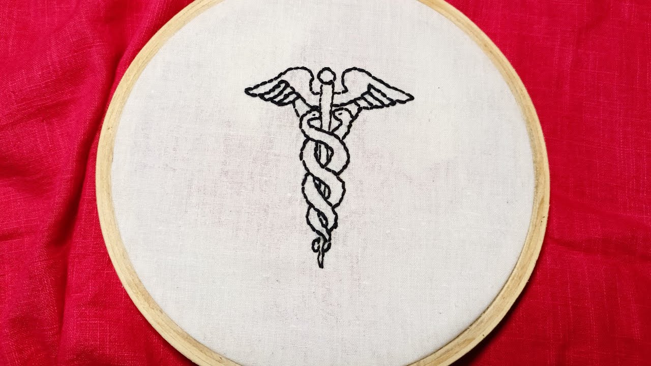 Doctor's emblem embroidery/satisfying embroidery video||embroidery for ...
