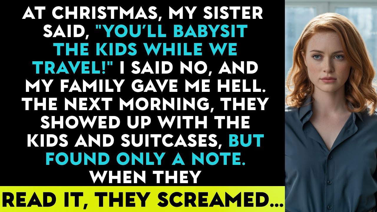 At Christmas, Sister Said, "You'll Babysit The Kids While We Travel!" I ...
