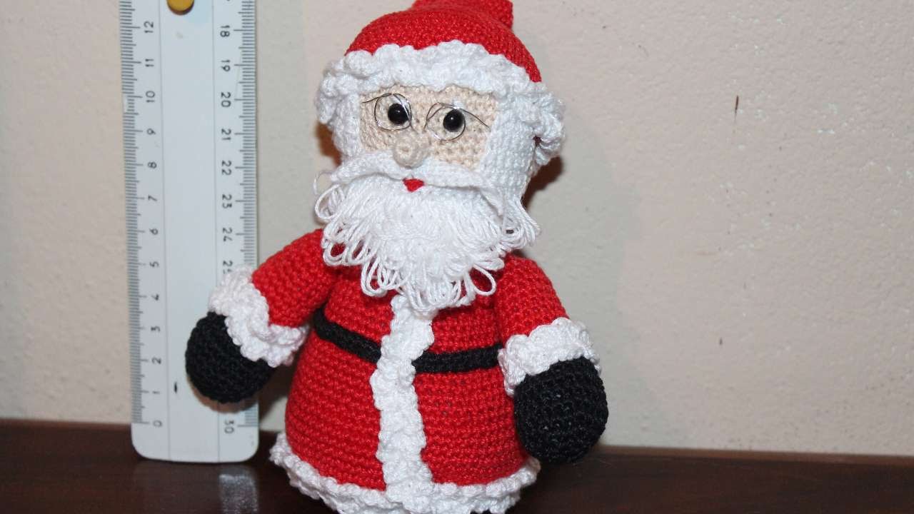 Hand Crochet Handmade Santa Photo Frame Toy Christmas Gift 8 tall Toys ...