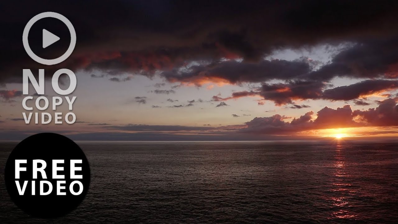 Relaxing sunset, Sun going to the Sea meditation background No ...