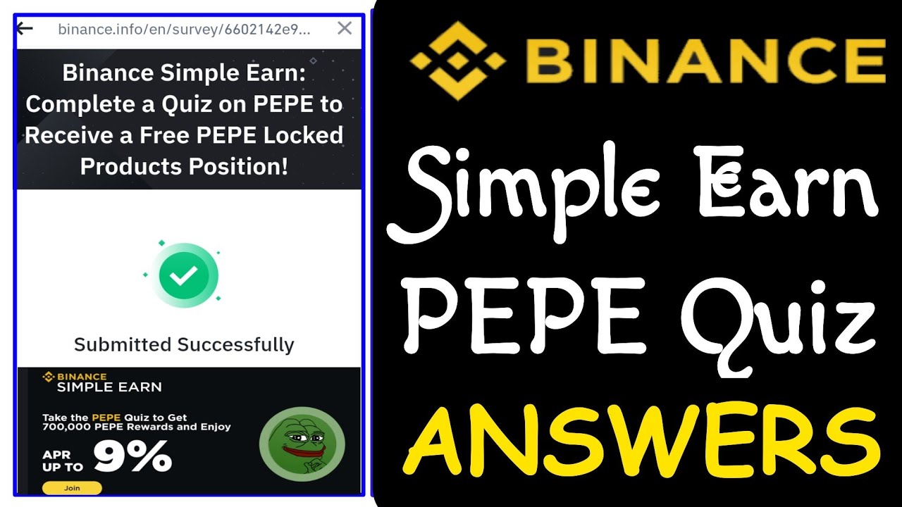 PEPE Simple Earn Quiz Answers | Binance Simple Earn - YouTube
