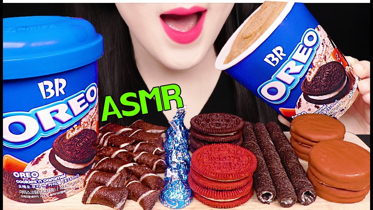 Asmr Oreo Caramel Ice Cream Oreo Cookies 베라 오레오 아이스크림 먹방 Eating