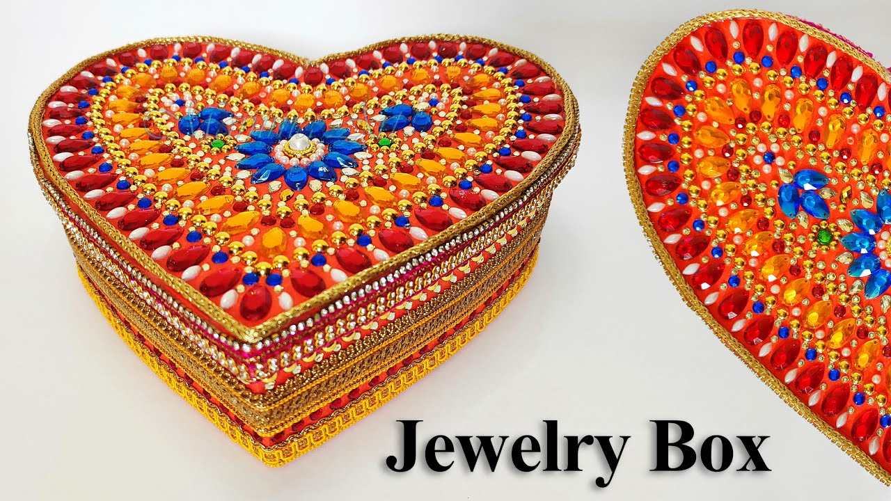 DIY Beautiful jewelry box | Handmade box | Paper craft | Heart shaped ...