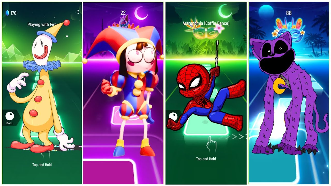 Kaufmo 🆚 Pomni 🆚 Spider Man 🆚Cat Nap || Digital Circus 🎶 EDM Rush - YouTube