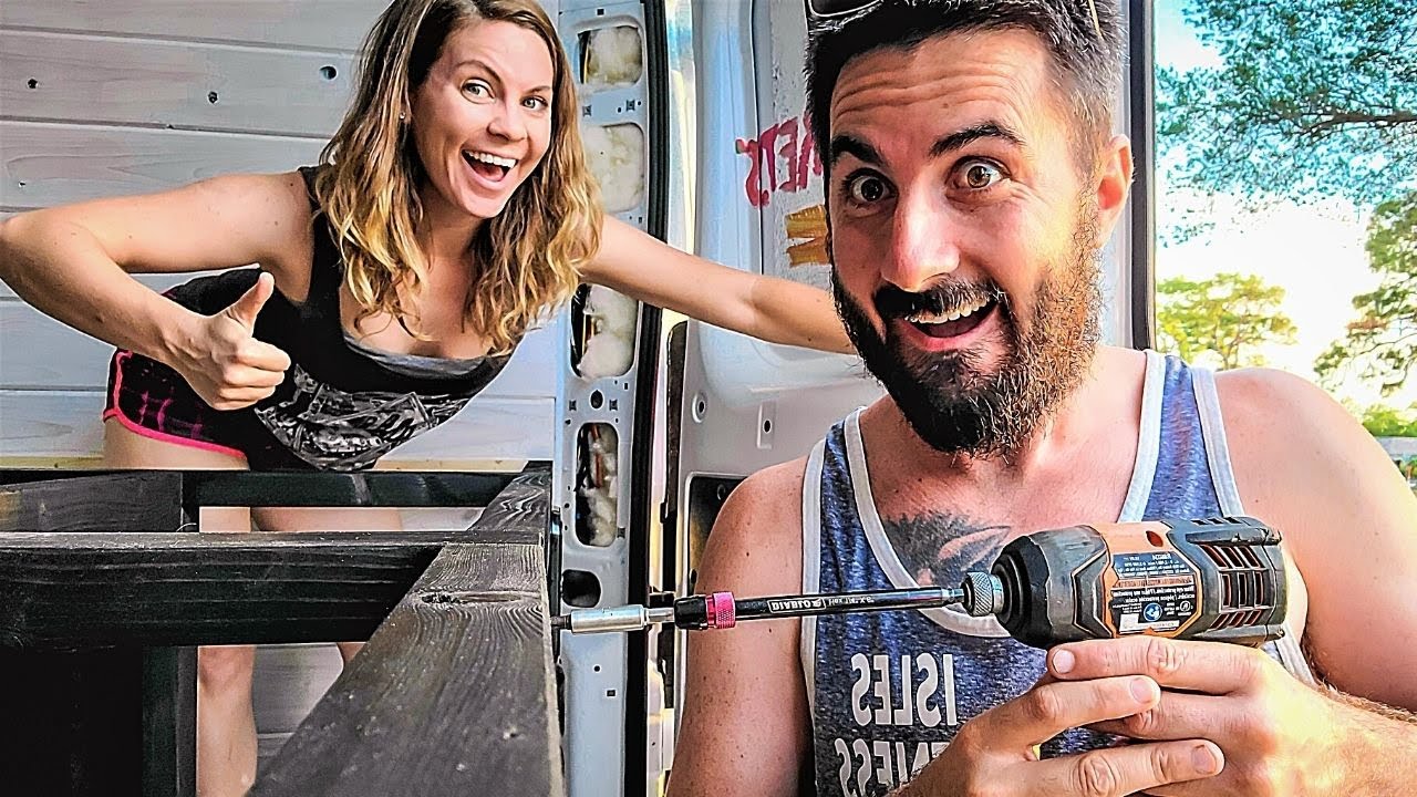 We Got Told to Leave 😓 How to Build Furniture in a Van 🚍 RAM ProMaster ...