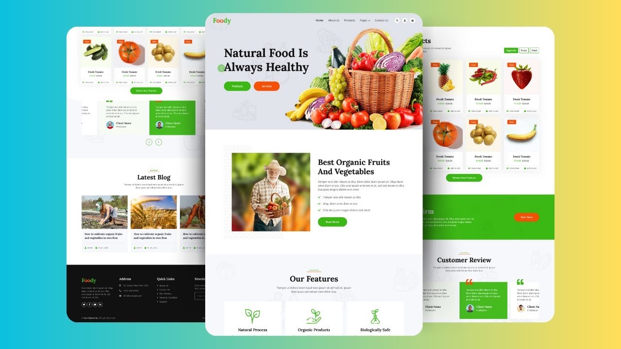 Organic Food Website Using Html Css Bootstrap And Javascript Grocery
