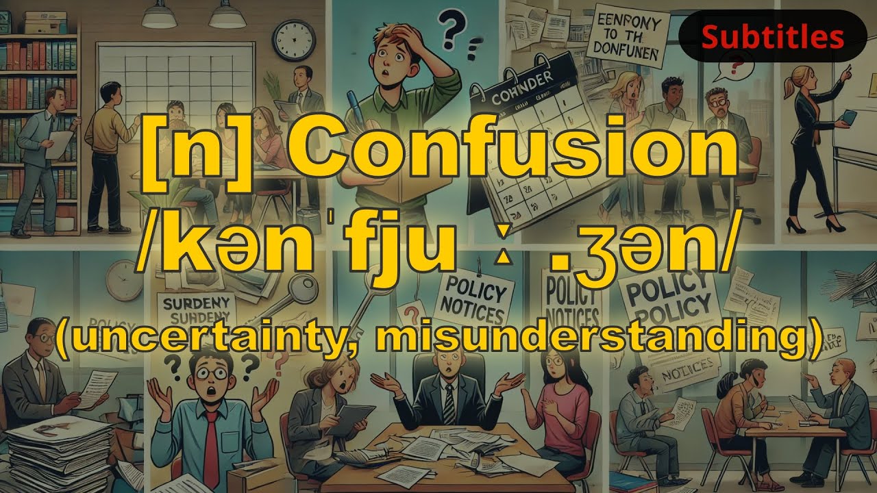 [n] Confusion meaning (uncertainty, misunderstanding) with 5 examples ...