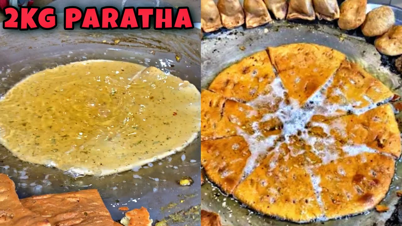 Most famous 2kg BIG paratha of Mathura ️|| ye paratha 10-25 log मिलकर ...