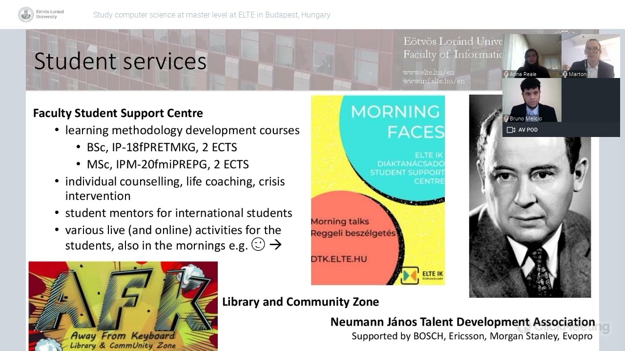 Info session: Study Computer Science at master level in Budapest - YouTube