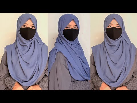 Simple School Hijab 🧕🏼 Tutorial With Mask | Full Coverage Hijab Styles For School College Girls |