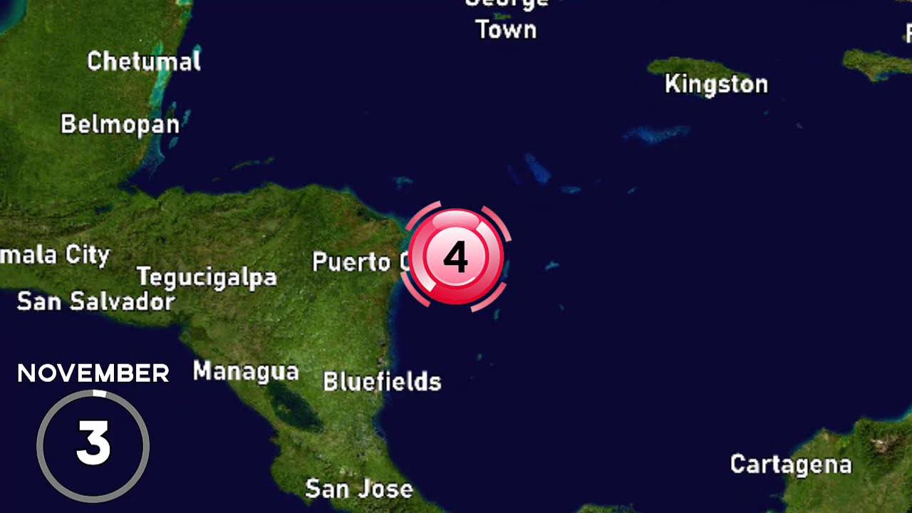 The Track of Hurricane Eta (2020) - YouTube