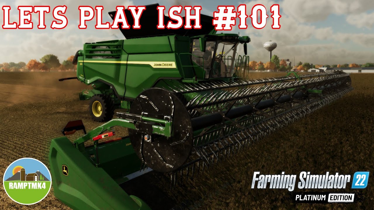 Farming Simulator 22 Let's Play ish #101 Harvesting Soybeans Elmcreek # ...