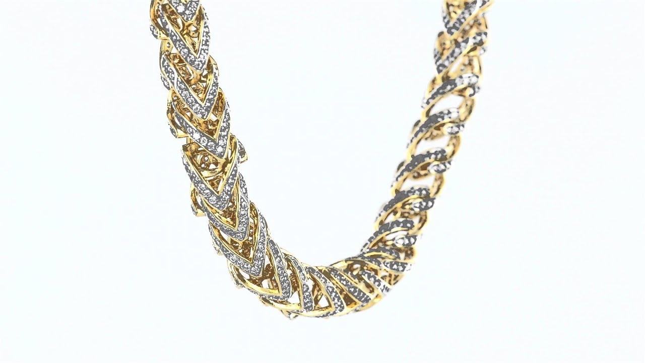 Custom Designer 18k Icedout Franco chain - YouTube