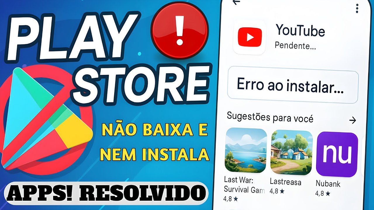 PLAY STORE NÃO BAIXAR E NEM INSTALA APLICATIVOS (RESOLVIDO) - YouTube