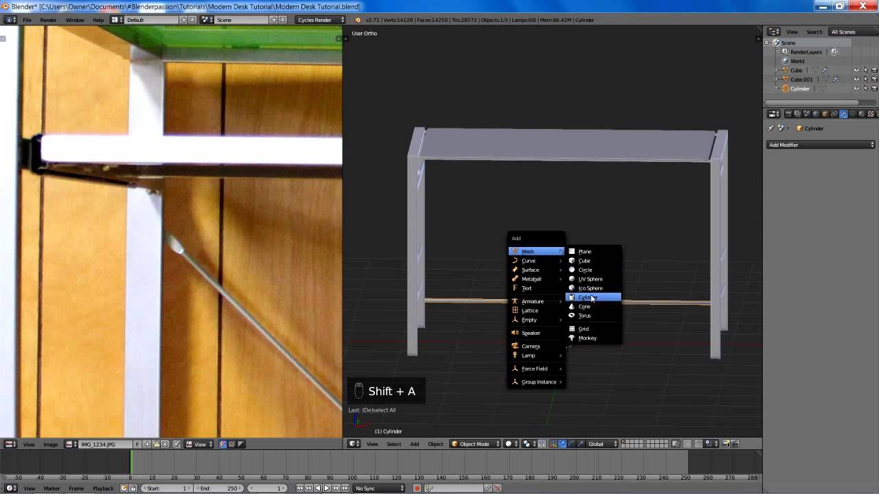 Blender Tutorial: Creating a Modern Desk - YouTube