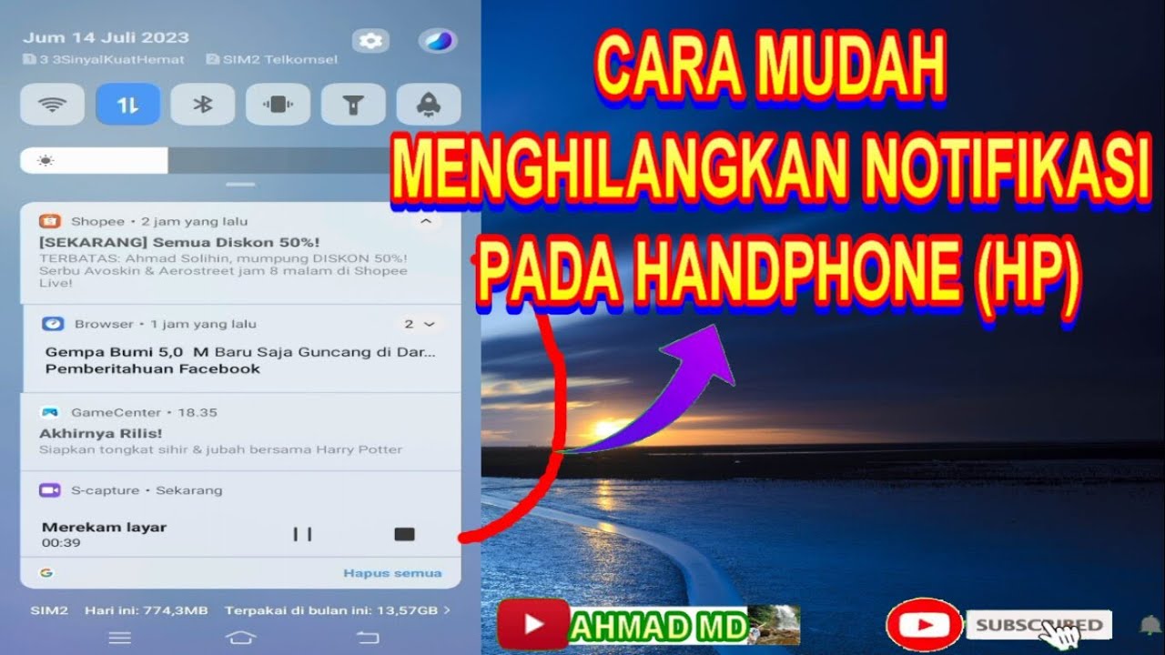 CARA MUDAH Setting atau MENGHILANGKAN NOTIFIKASI PADA HP - YouTube