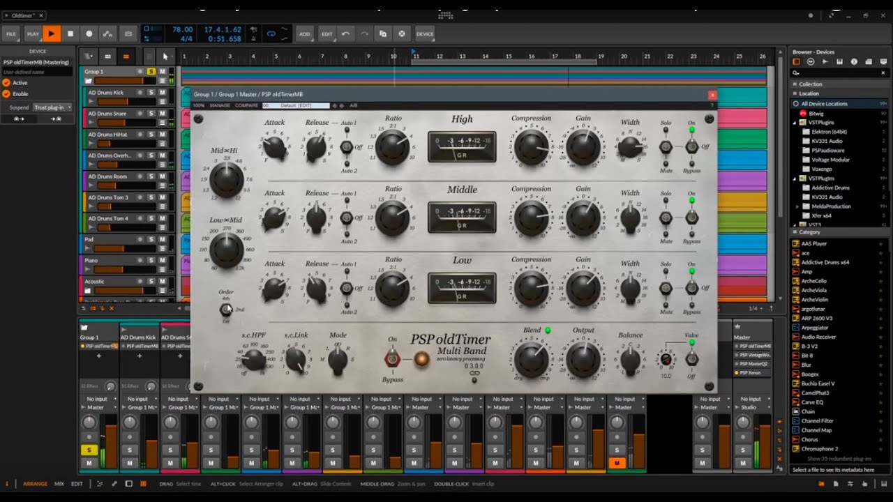 PSP oldTimerMB - a vintage-style multi-band compressor plug-in (VST ...
