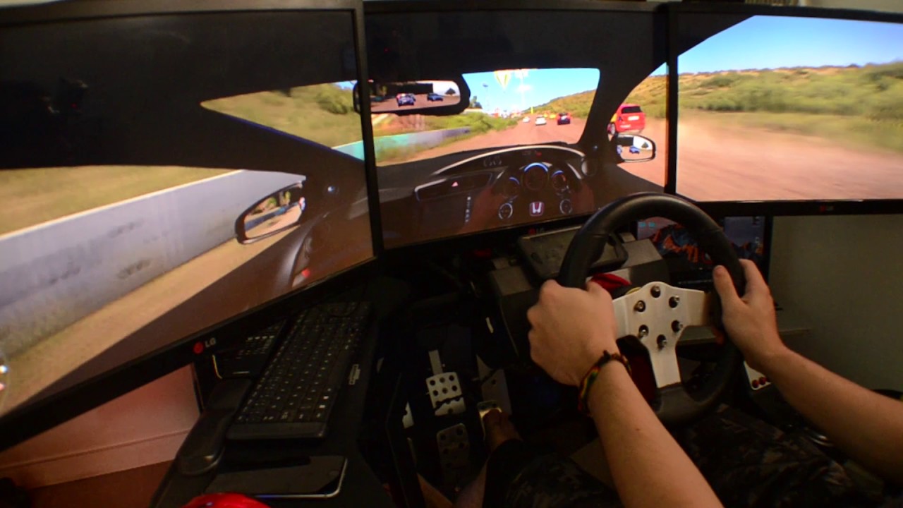 Forza Horizon 3 | Logitech G27 - Triple Screen Setup - YouTube
