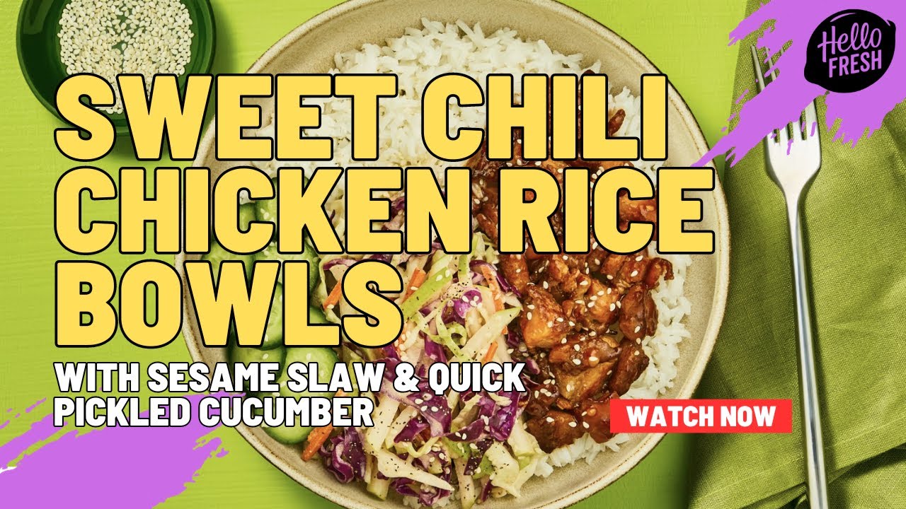 HelloFresh Sweet Chili Chicken Rice Bowl Recipe *ASMR Cooking* - YouTube