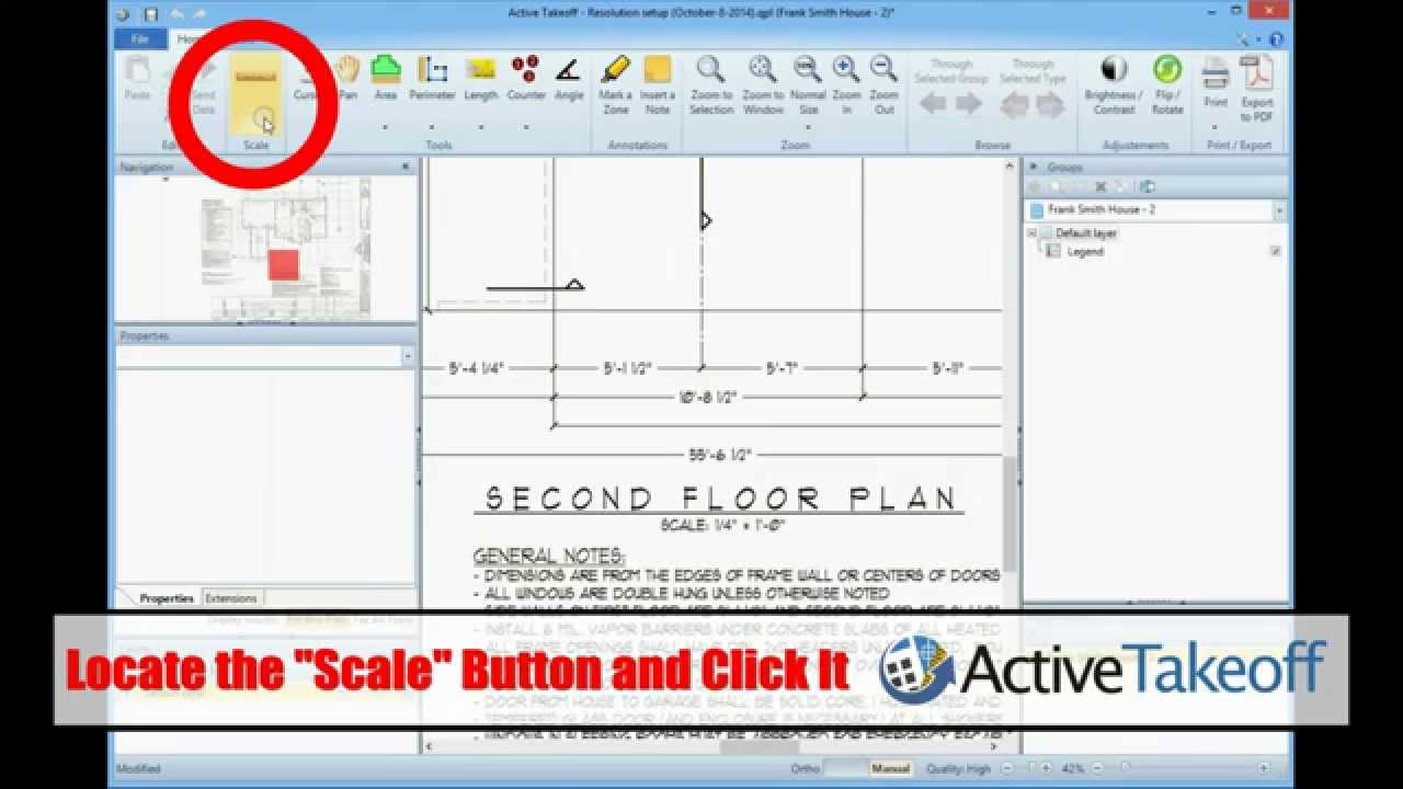Active Takeoff Tutorials - Setting the Plan Scale - Automatic - YouTube