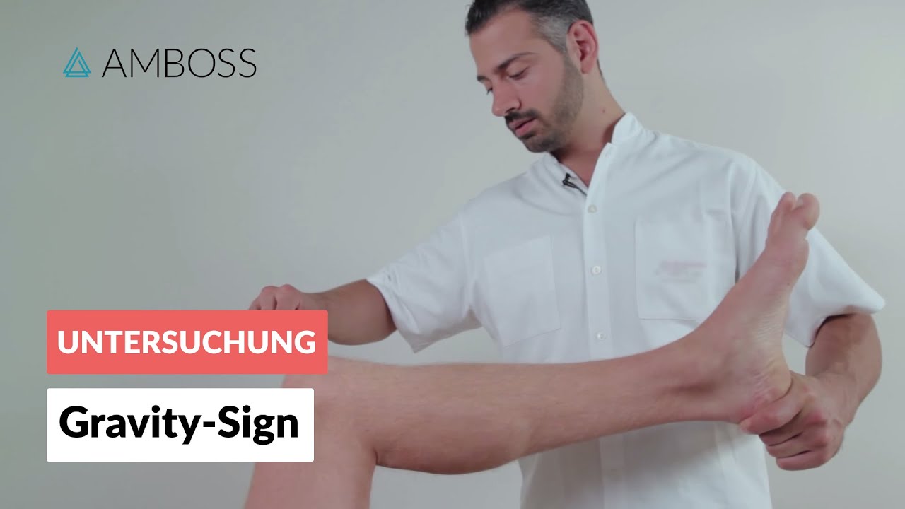 Prüfung des Gravity-Signs - Orthopädie - Untersuchung des Knies ...
