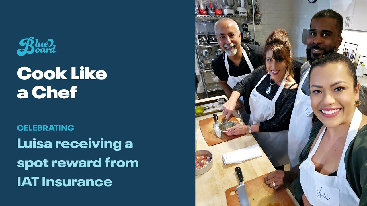 Luisa from IAT Insurance learns to cook like a chef! | #blueboarding ...