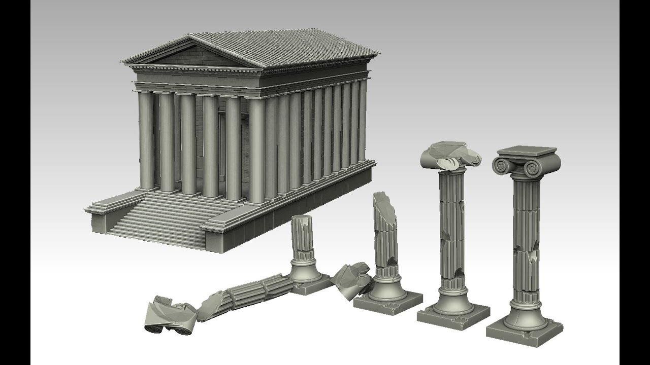 Work in progress: Roman temple and pillars kit - YouTube