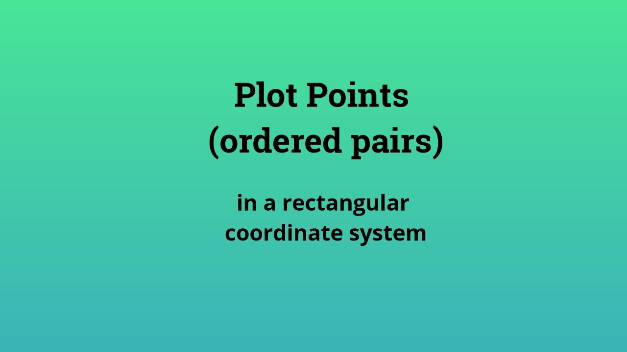 Plot Points In A Rectangular Coordinate System Youtube