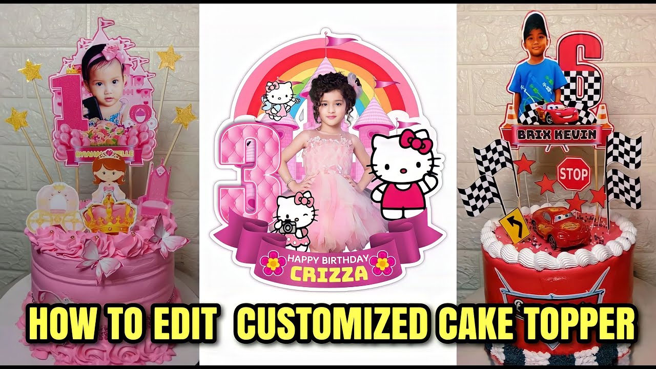 Easiest Tutorial Video on how to make or edit customize cake topper ...