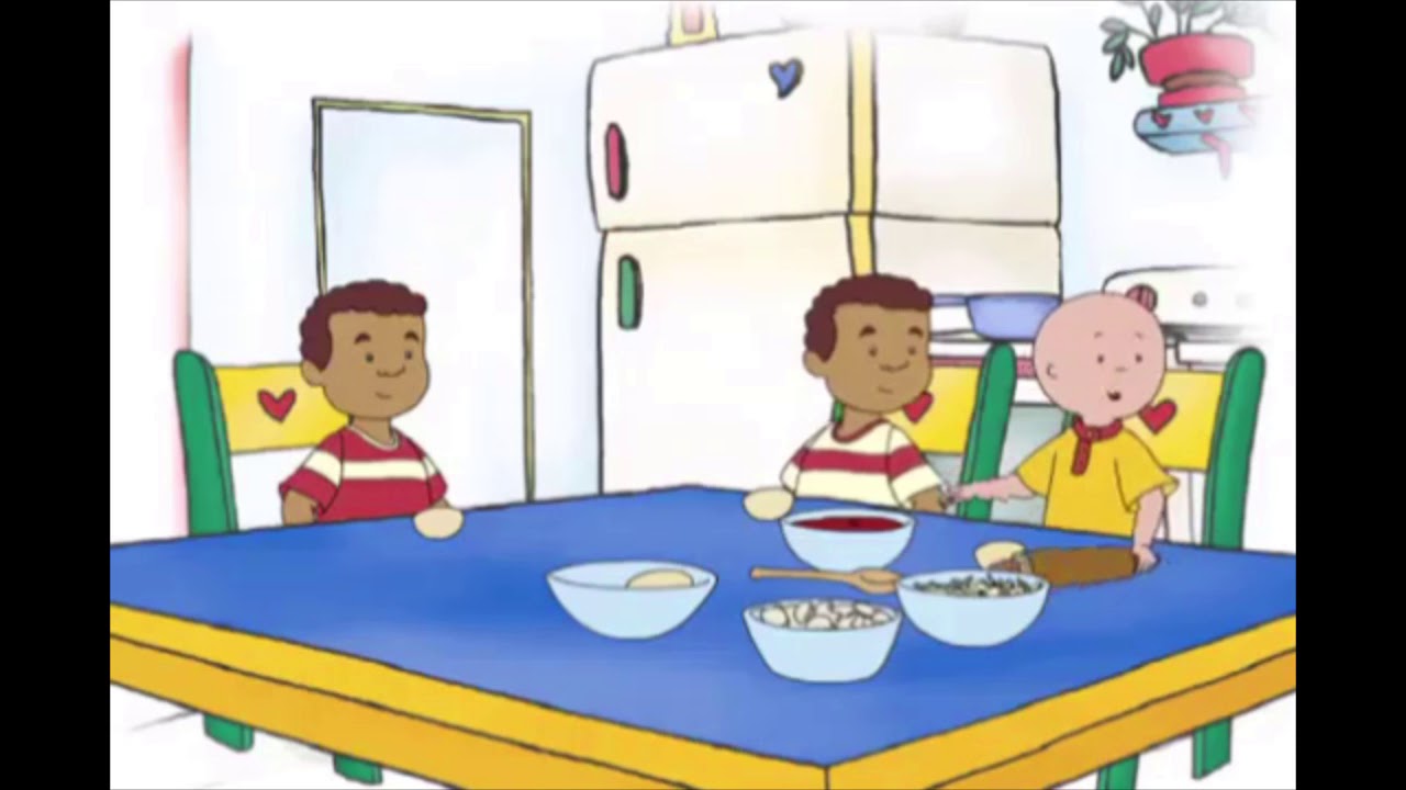 Caillou makes pot pizzas - YouTube