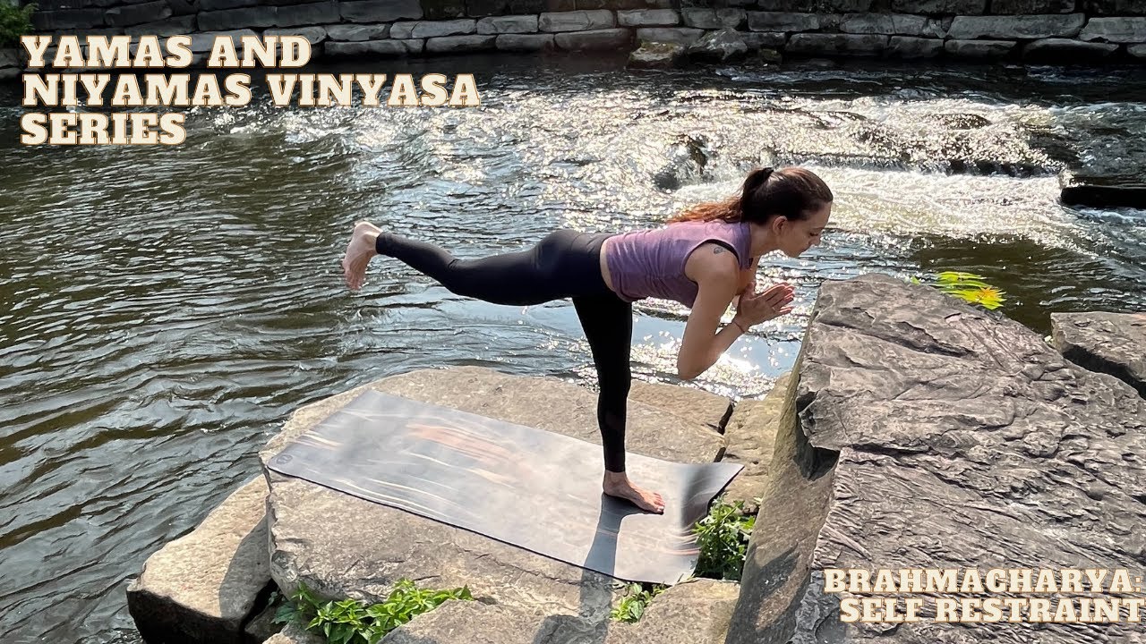 Full 30 Minute Slow Burn Yoga by Water - Yamas and Niyamas Vinyasa - Brahmacharya - YouTube