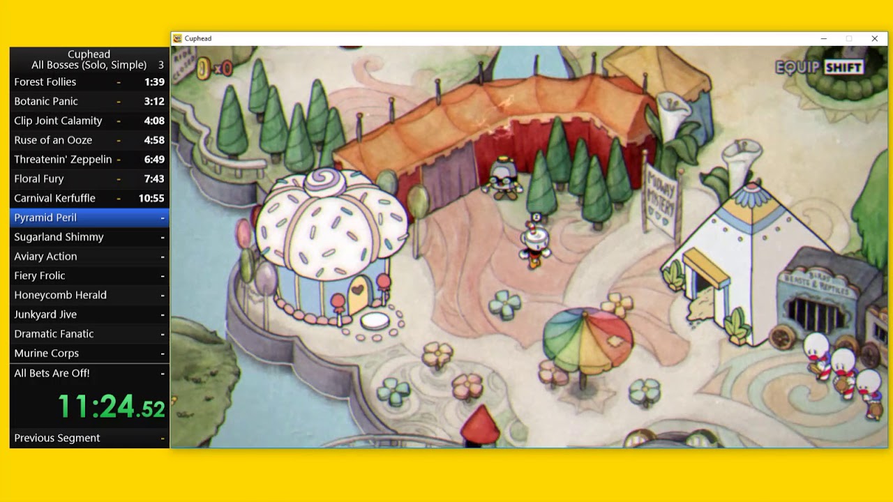 Cuphead all bosses simple speedrun - YouTube