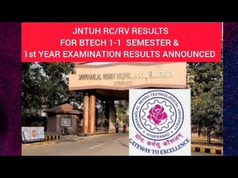 JNTUH RC/RV RESULTS FOR BTECH 1-1 SEMESTER &1st YEAR EXAMINATION ...