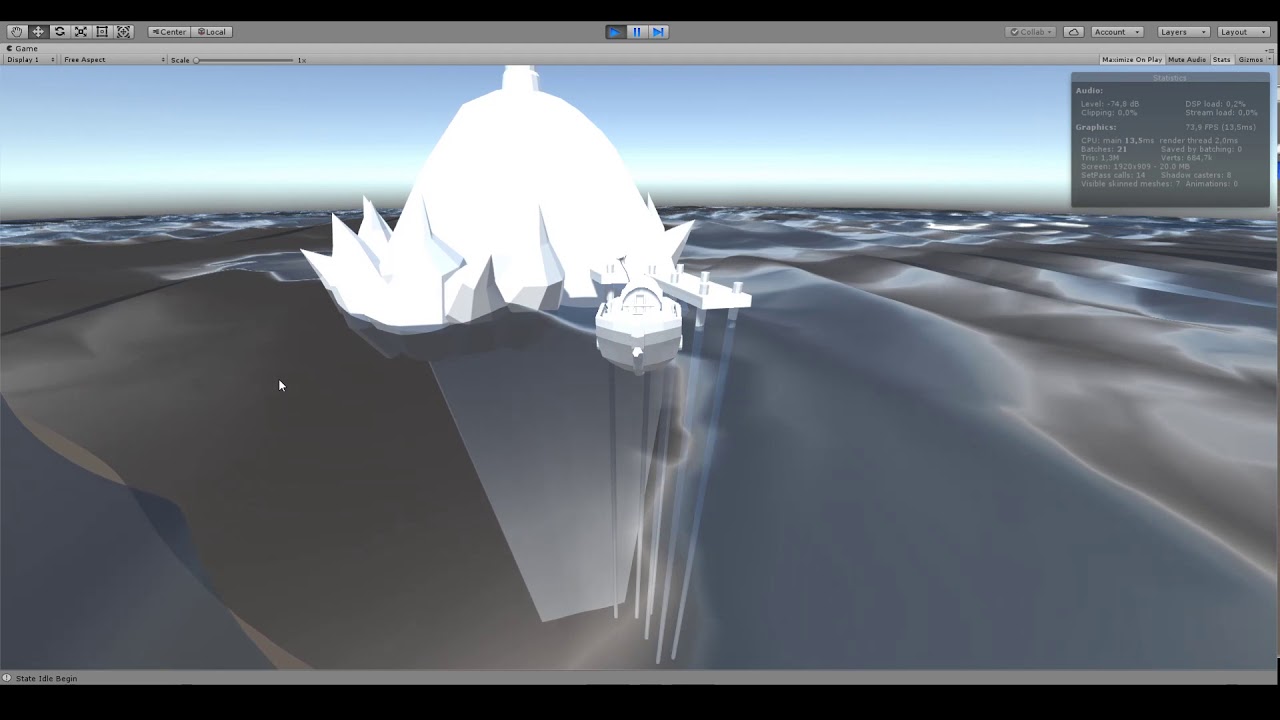 Unity3d endless sea and without curved shader and with curved shader ...