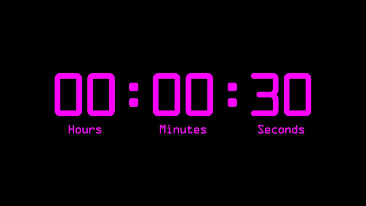 30 Seconds Countdown Timer with Alarm & Time Markers / Chapters - Retro ...
